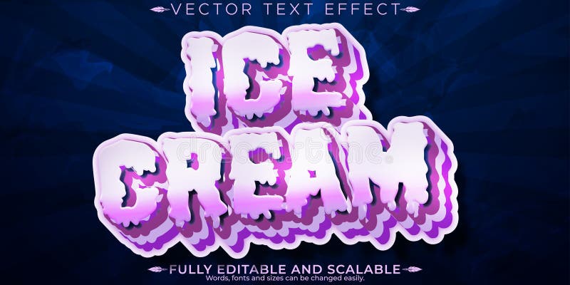 Ice Cream Text Effect, Editable Candy and Waffle Text Style Stock ...