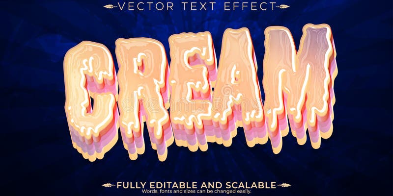 Ice Cream Text Effect, Editable Candy and Waffle Text Style Stock ...