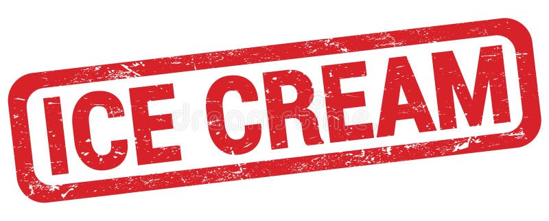 ICE CREAM Text Written on Red Rectangle Stamp Stock Illustration ...