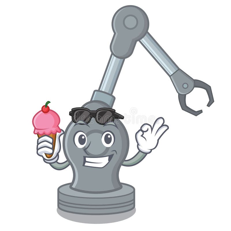 With Ice Cream Toy Robotic Arm Machine on Cartoon Shape Stock Vector ...