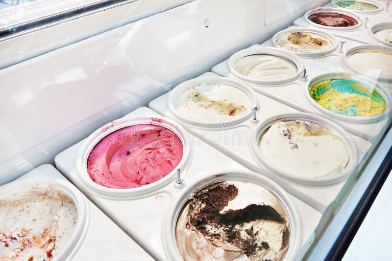 Ice cream trays stock photo. Image of product, creamy - 216690652