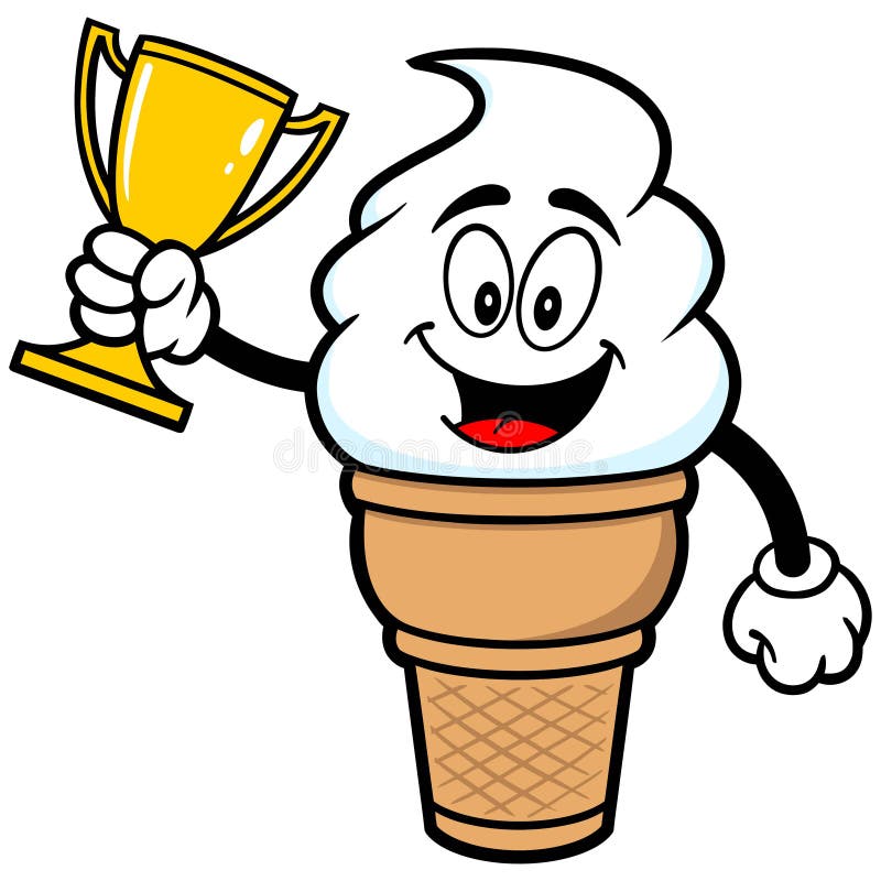 Ice Cream with Trophy stock vector. Illustration of unhealthy - 72946964