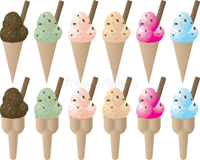 Ice Cream Variation Sprinkle Stock Vector - Illustration of flavor ...