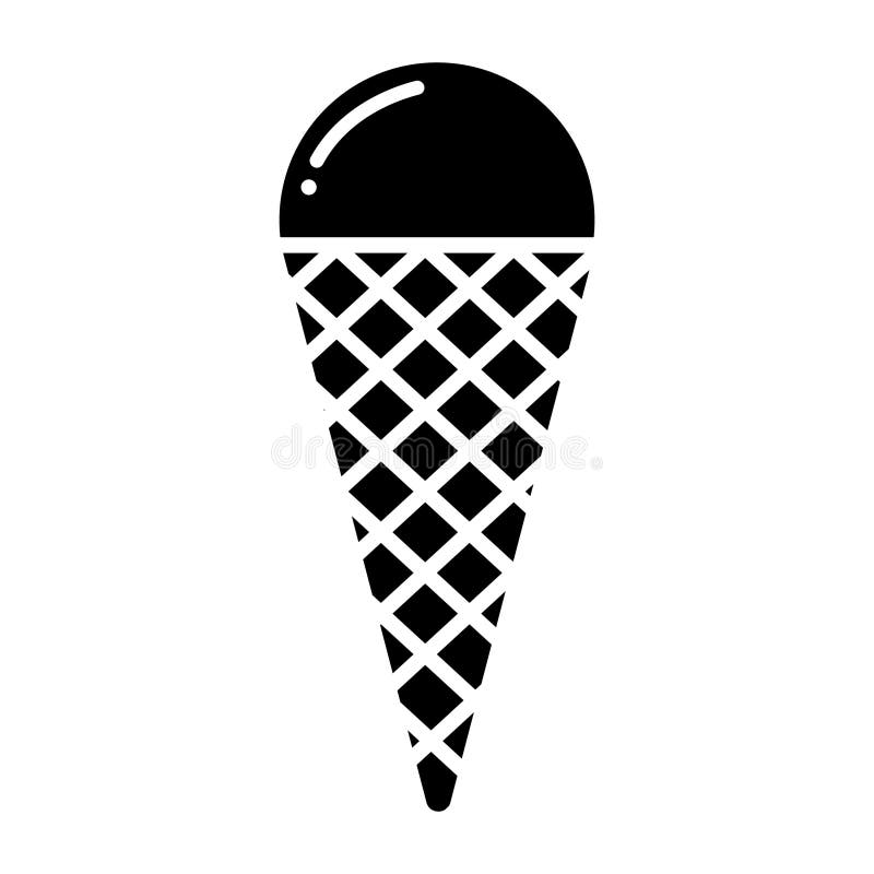 Ice Cream Vector Icon Waffle Cone Illustration Sign Ice Lolly Symbol Frozen Juice Logo Stock