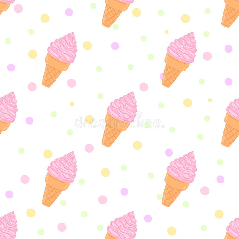 Ice Cream Vector Seamless Pattern Stock Vector - Illustration of food ...