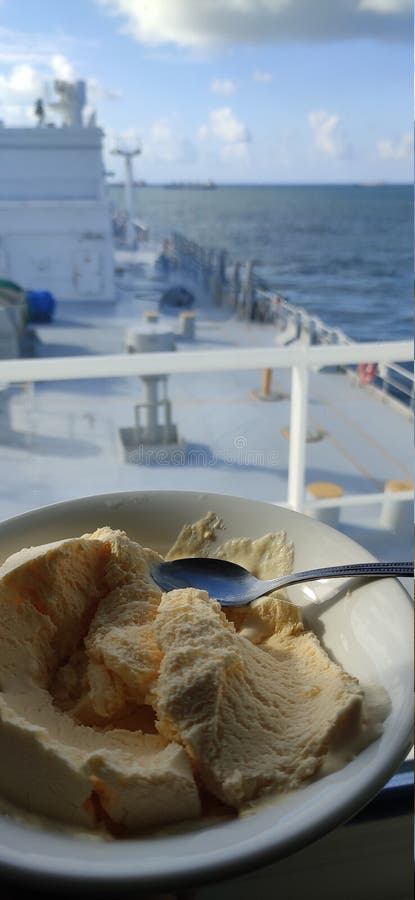 Ice cream with a view stock photo. Image of dish, meal - 221511722