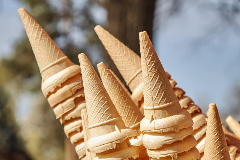 Ice cream waffle cones stock image. Image of waffle - 382602721