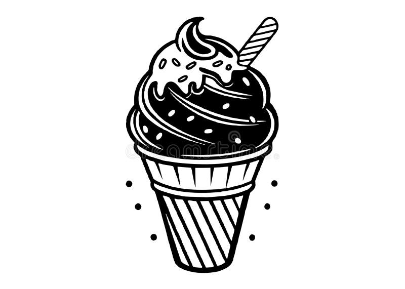 Ice Cream In A Waffle Cup Stock Illustration Illustration Of Cream