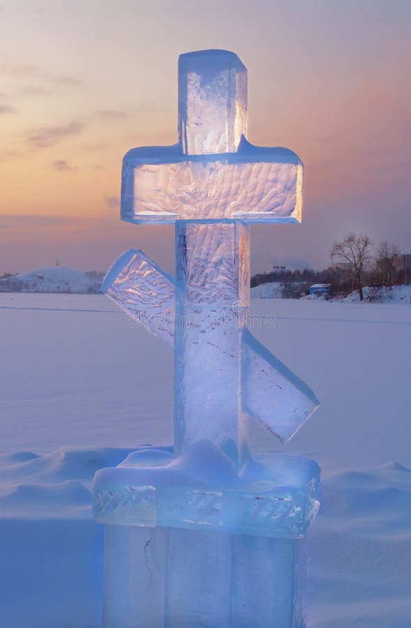 Ice Cross in Winter. Epiphany Orthodox Holiday on a Place of Ice-hole ...