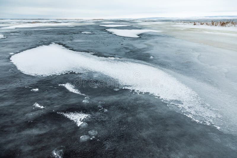 Ice crust on the river stock image. Image of frozen - 173145107