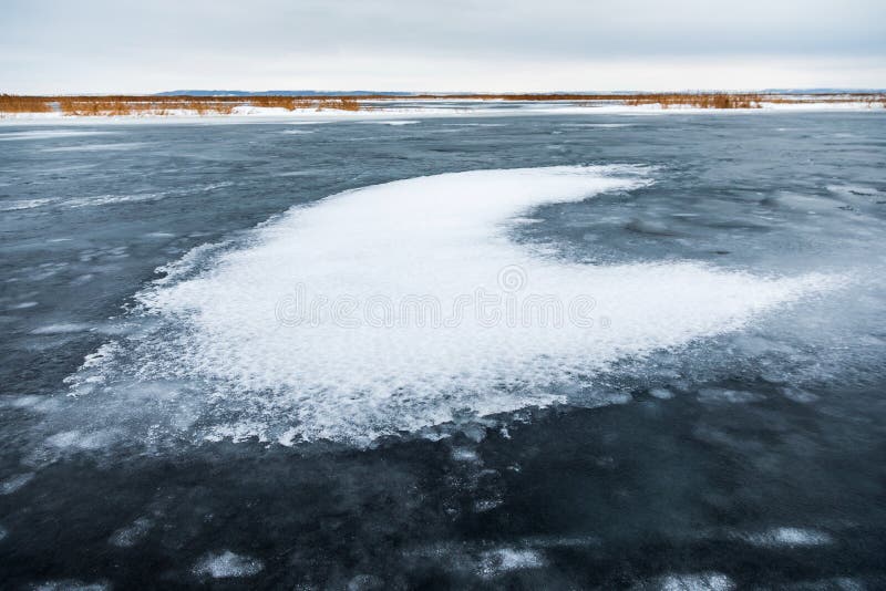 Ice crust on the river stock photo. Image of outdoor - 173144722