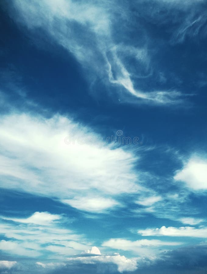 Ice Crystal and Cumulus Clouds in the Sky Stock Image - Image of wool ...