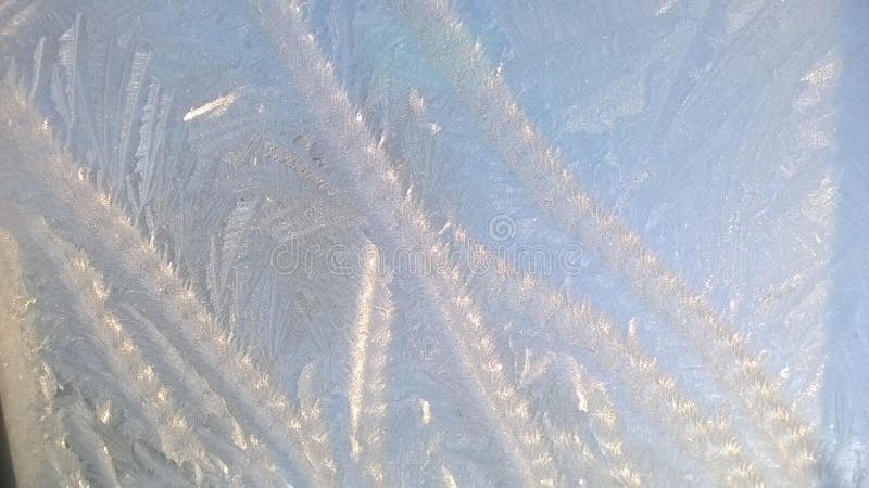 Ice Crystal Patterns on Glass. Cold Winter S Day. Stock Photo - Image ...