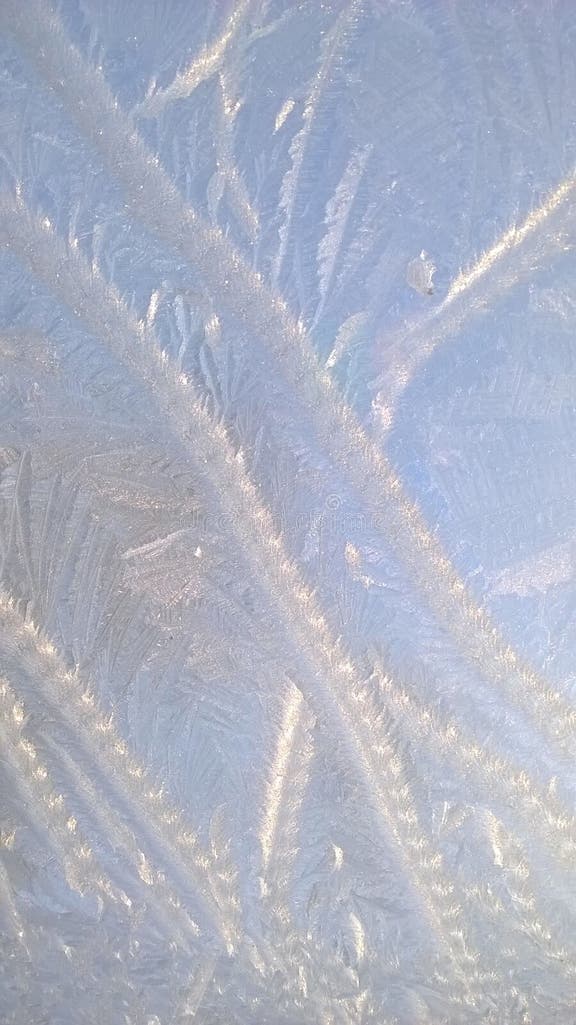 Ice Crystal Patterns on Glass. Cold Winter S Day. Stock Image - Image ...