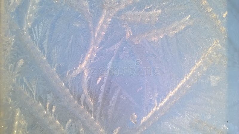 Ice Crystal Patterns on Glass. Cold Winter S Day. Stock Image - Image ...