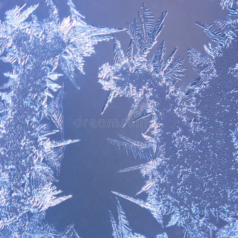 Ice Crystal Texture on Frozen Glass Stock Image - Image of blue ...