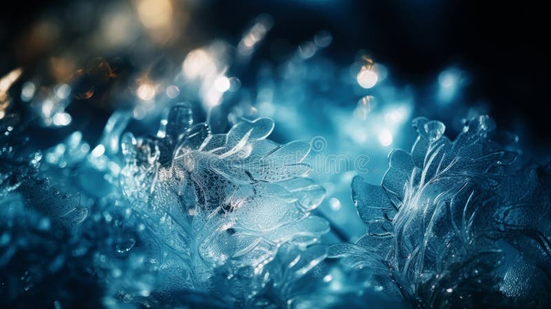 Ice Crystals on Abstract Background. Generative Ai. Stock Illustration ...
