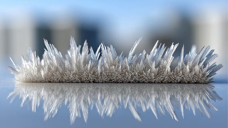Ice Crystals Form Intricate, Jagged Structures Resembling Grass or ...