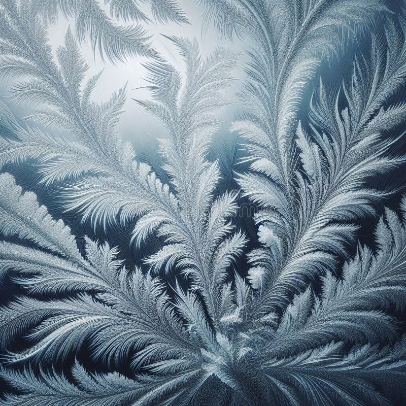 Ice Crystals Forming Intricate Frost Patterns. Generative AI Stock ...