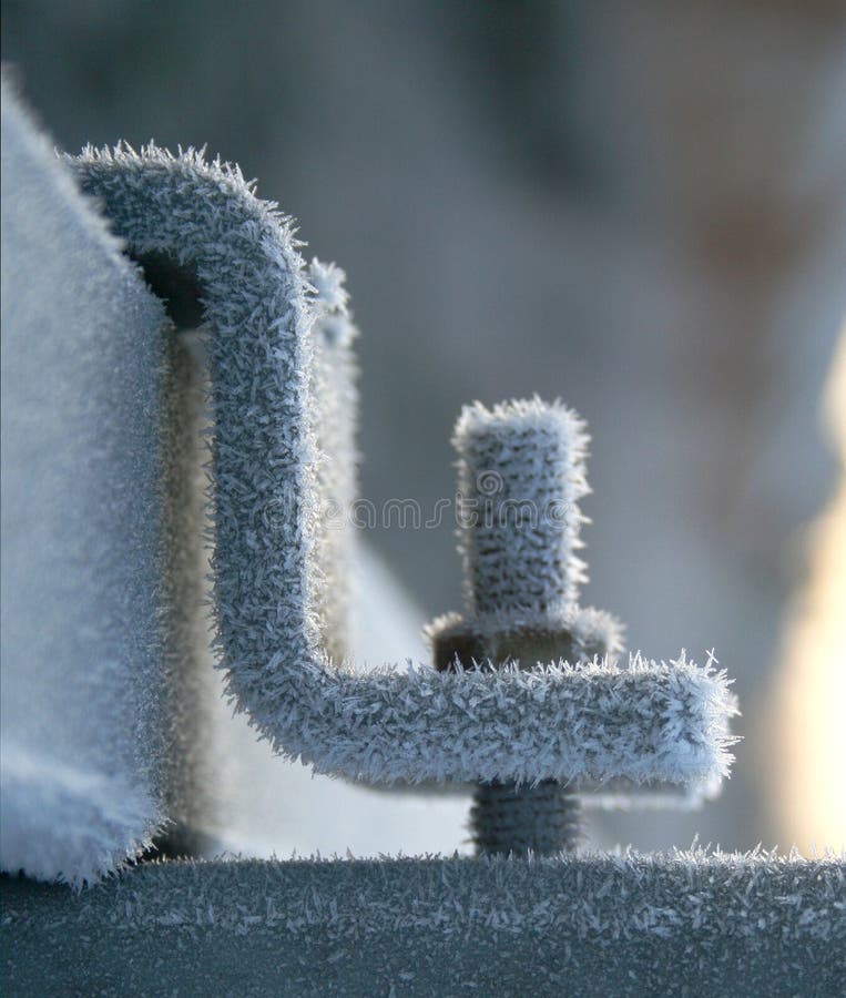 Ice Crystals on Frozen Nut and Bolt in Winter Stock Photo - Image of ...