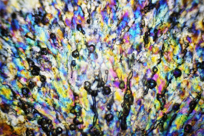 Ice Crystals Melting Under Polarized Light Microscope Stock Photo ...