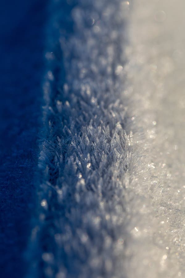 Ice Crystals on Rail Macro Shot Stock Image - Image of background ...