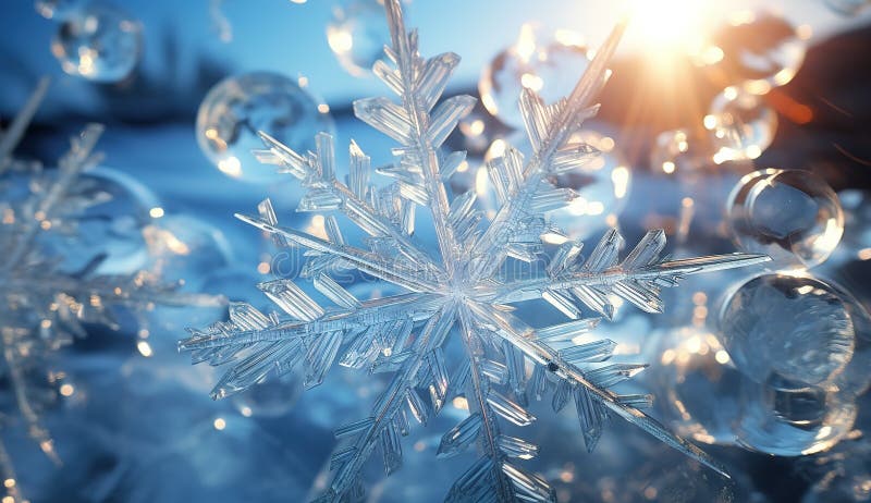 Ice Crystals. Ice Structure Stock Illustration - Illustration of snow ...