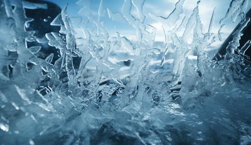 Ice Crystals. Ice Structure Stock Illustration - Illustration of wall ...