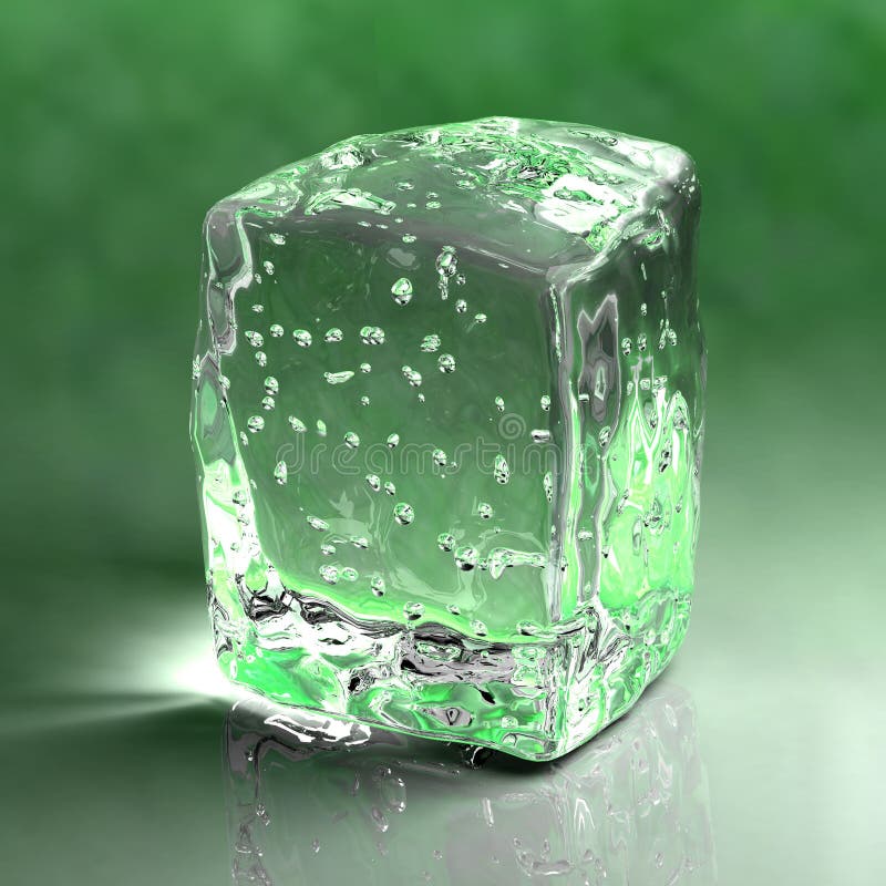 Ice cubes green stock illustration. Illustration of drink - 989536