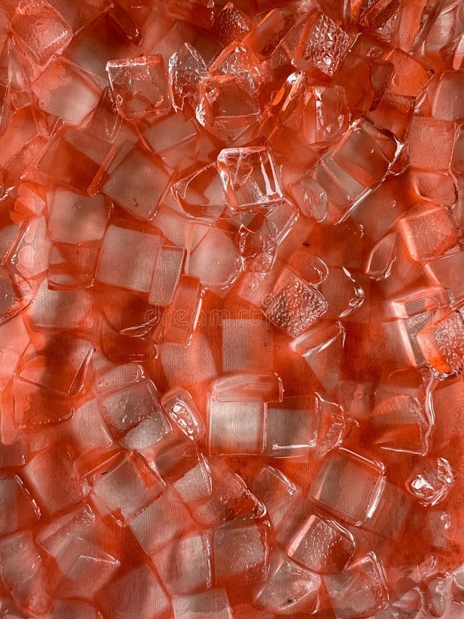 Ice Cube Abstract Texture Background in Red Liquid Stock Photo - Image ...