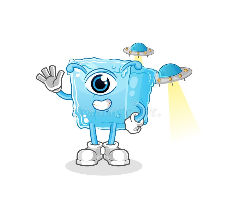 Ice Cube Alien Cartoon Mascot Vector Stock Vector - Illustration of ...