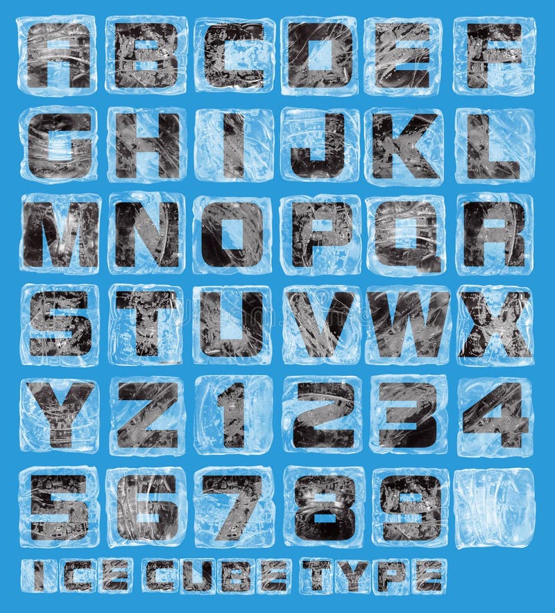 Ice cube alphabet stock illustration. Illustration of design - 11693273