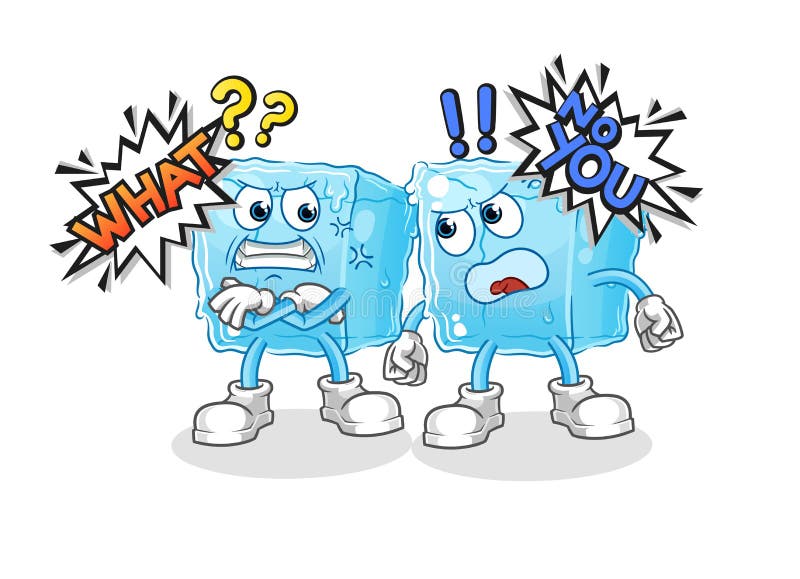 Ice Cube Arguing Each Other Cartoon Vector Stock Vector - Illustration ...
