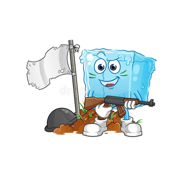 Ice Cube Army Character. Cartoon Mascot Vector Stock Vector ...