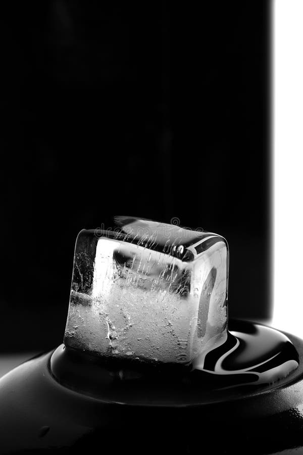 Ice Cube on Black Background. Low Key Photo Stock Image - Image of ...