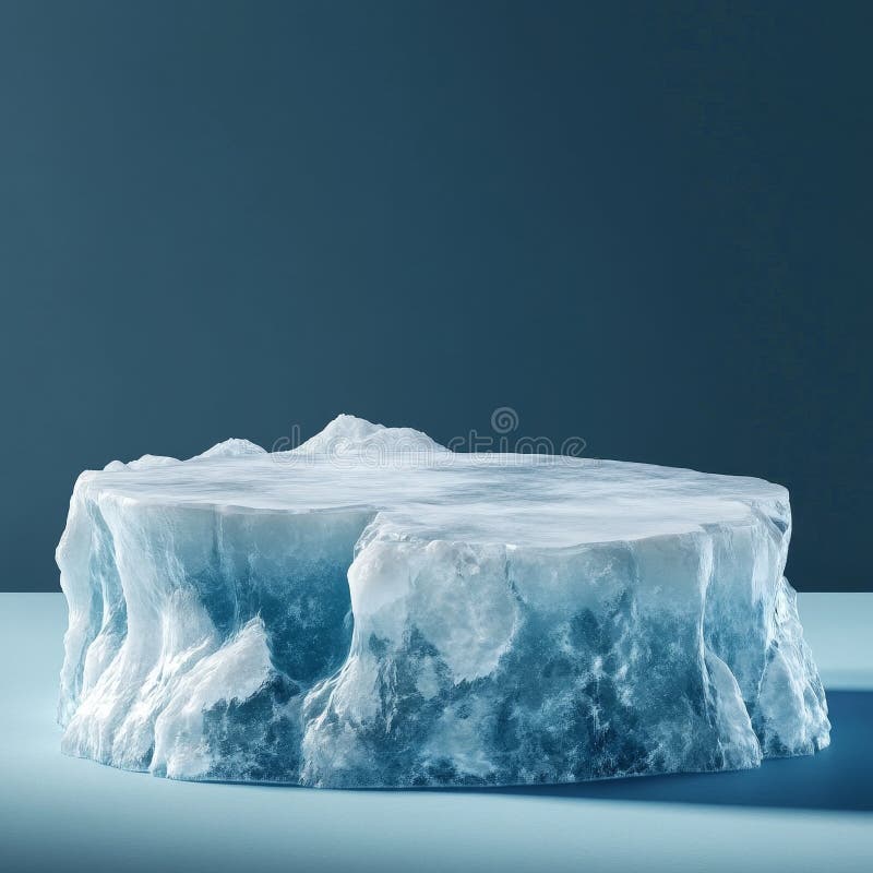 Ice Cube on Blue Background. 3d Render. Vector Illustration Stock ...