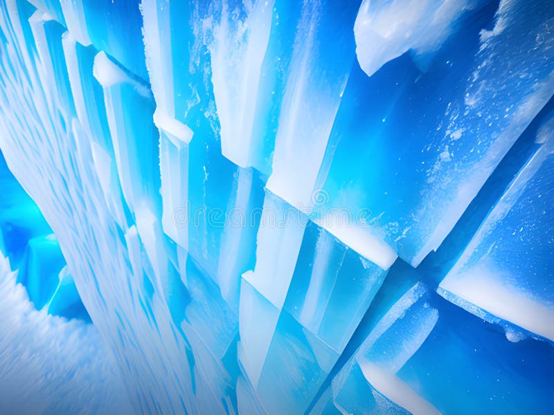 Ice Cube, Blue Water Background, AI Generated Stock Illustration ...