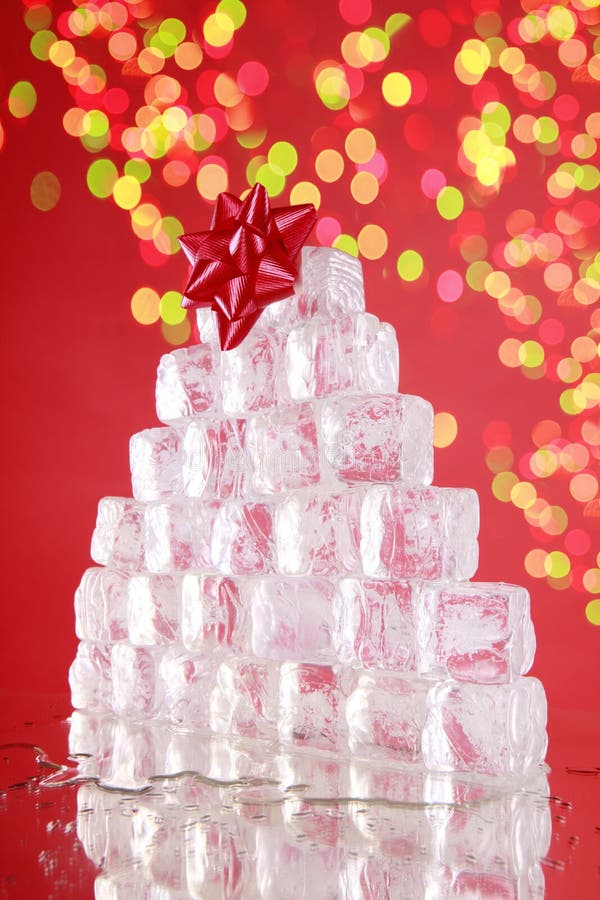Ice cube christmas tree stock image. Image of party, color - 11636275