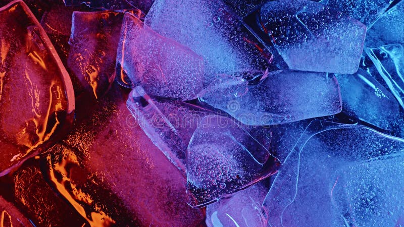 Icy Red and Blue Abstract Art with Floating Cube Stock Video - Video of ...