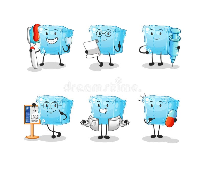 Ice Cube Comedy Set Character. Cartoon Mascot Vector Stock Vector ...