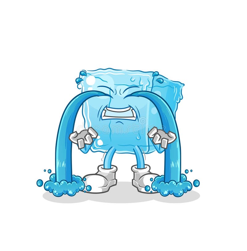 Ice Cube Crying Illustration. Character Vector Stock Vector ...