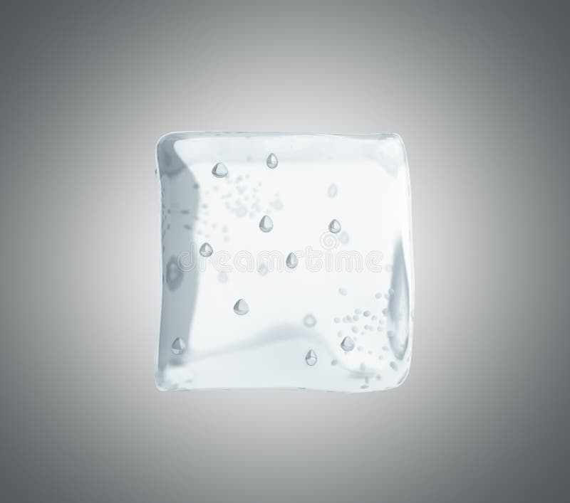 Ice Cube 3d Render on Grey Background Stock Illustration - Illustration ...