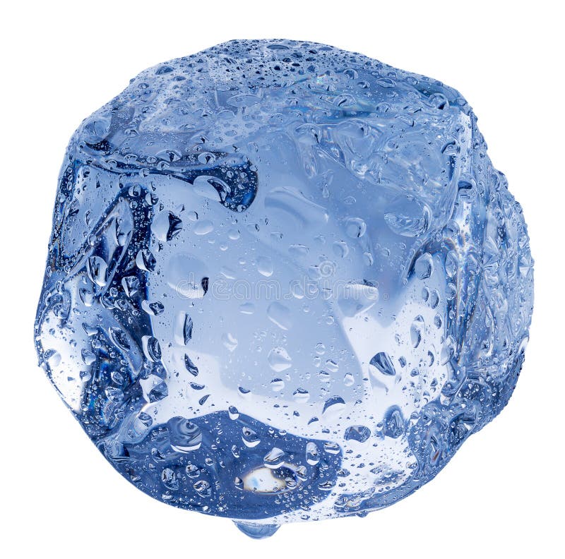 Ice Cube with Drops Isolated on a White Background Stock Photo - Image ...