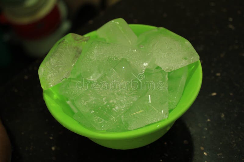 Ice Cube Experiment with Blue and Red Color , Focused Solid Ice Stock ...