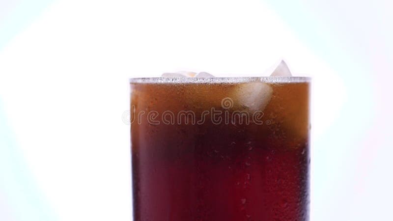 Ice Cube Fall into Cola Drink Stock Video - Video of refreshing, cola ...