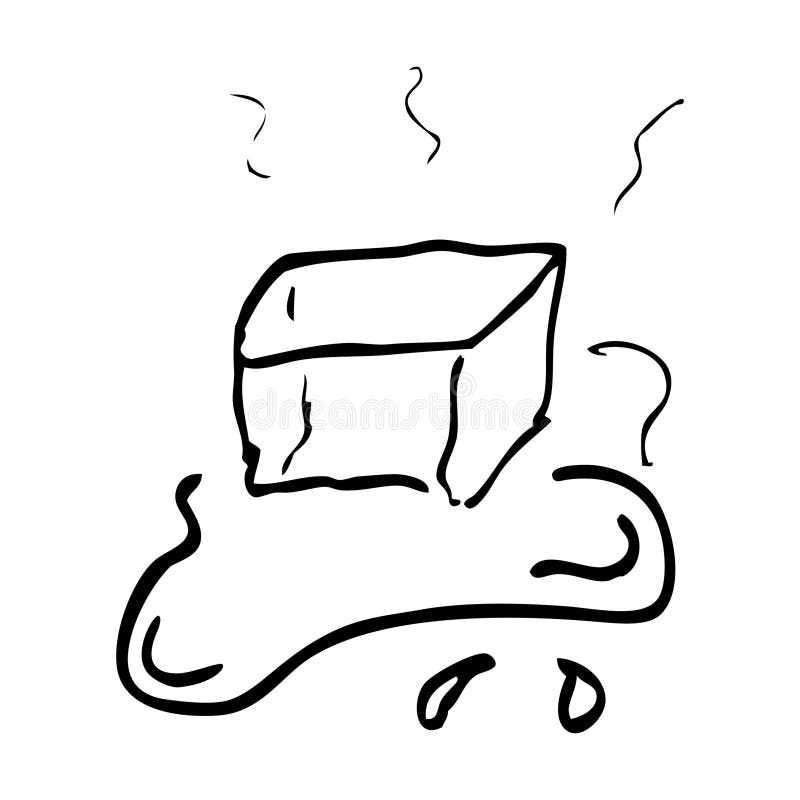 Ice Cube, Hand Draw Doodle Simple Vector Stock Vector - Illustration of ...