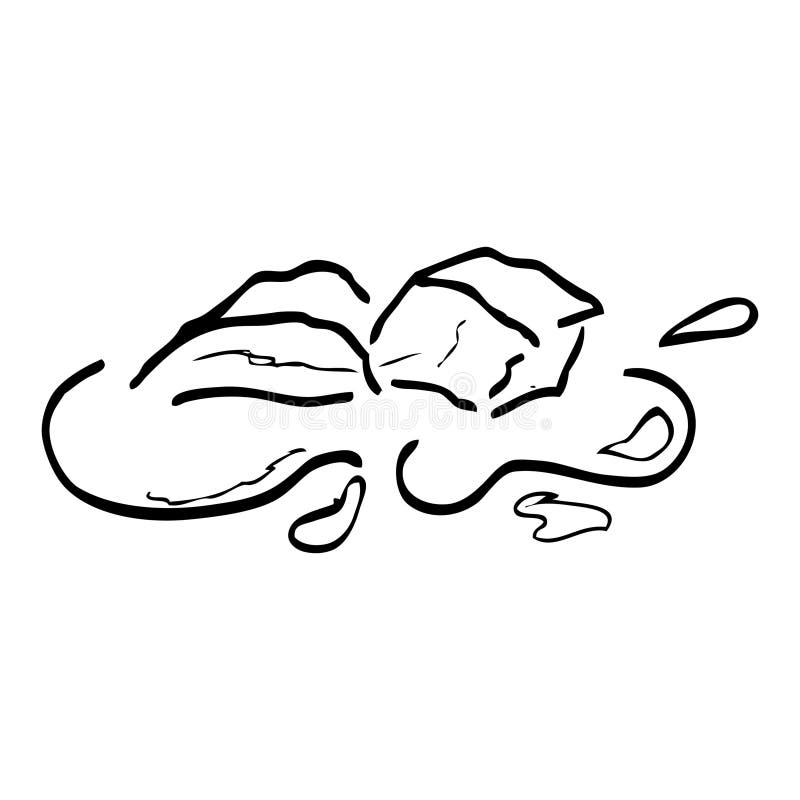 Ice Cube, Hand Draw Doodle Simple Vector Stock Vector - Illustration of ...