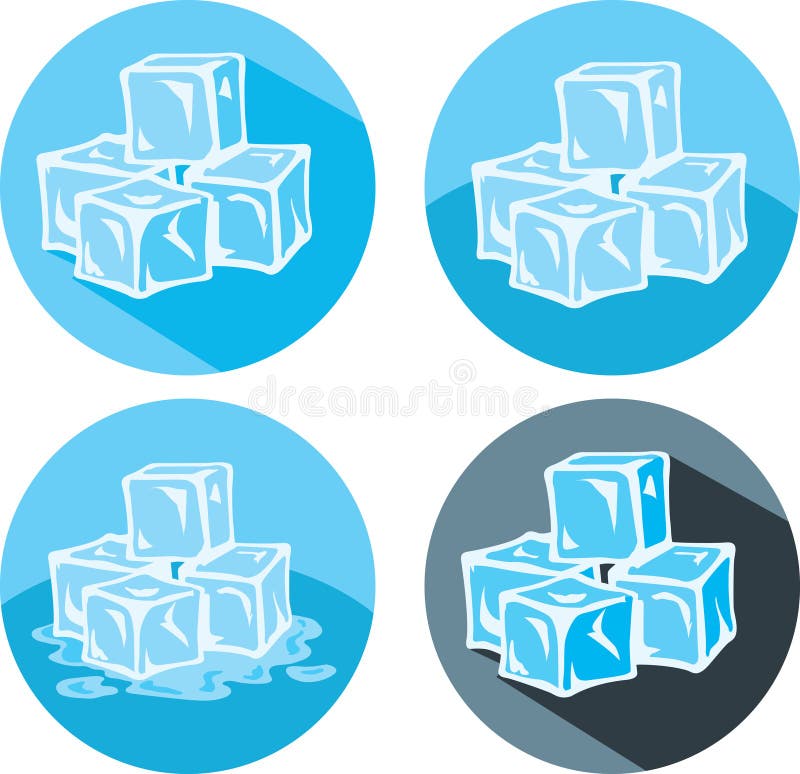Ice cube icons stock vector. Illustration of puddle, melting - 39702207