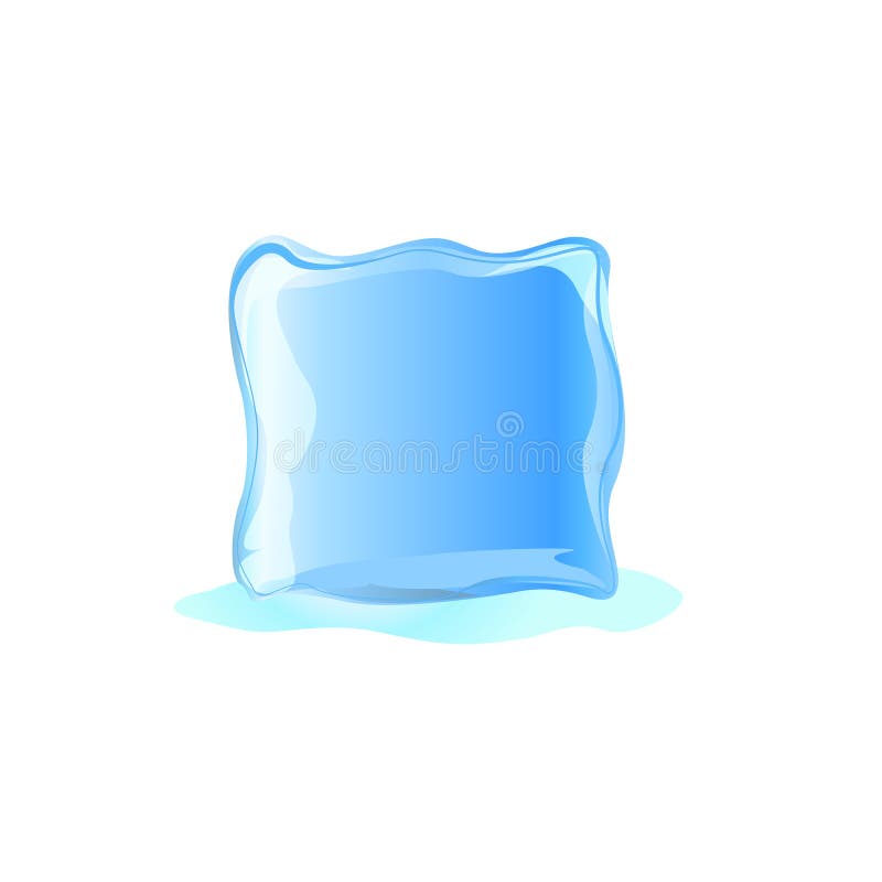 Ice Cube Illustration Front View Stock Vector - Illustration of blue ...
