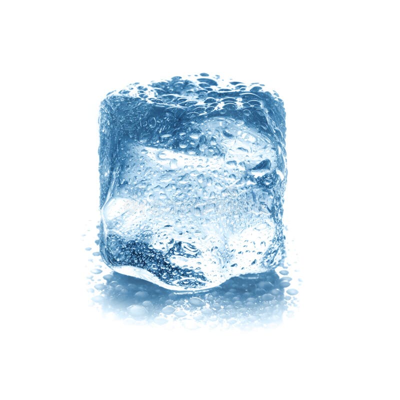 Crystal Clear Ice Cube Isolated on White Stock Image - Image of frost ...